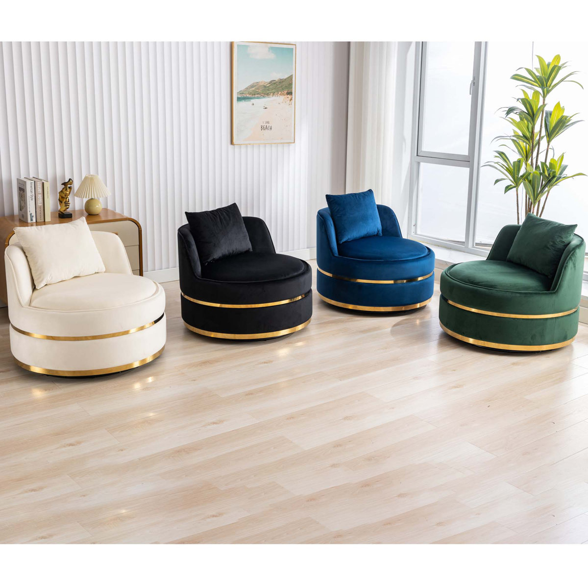 Mercer41 Eulla Swivel Barrel Chair & Reviews | Wayfair